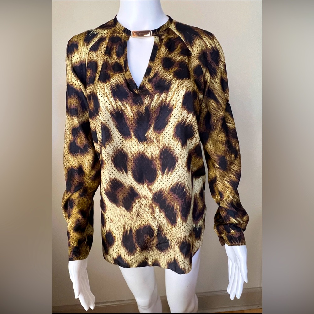100% Silk Blouse From The Magaschoni Collection. Size… - Gem